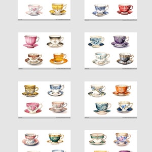 Teacups Fussy Cut Printable Pages // Vintage Inspired Print at Home ...