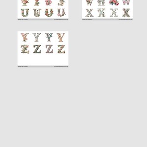 Shabby Chic Alphabet Printable Pages // 104 Fussy Cut Images // Floral ...
