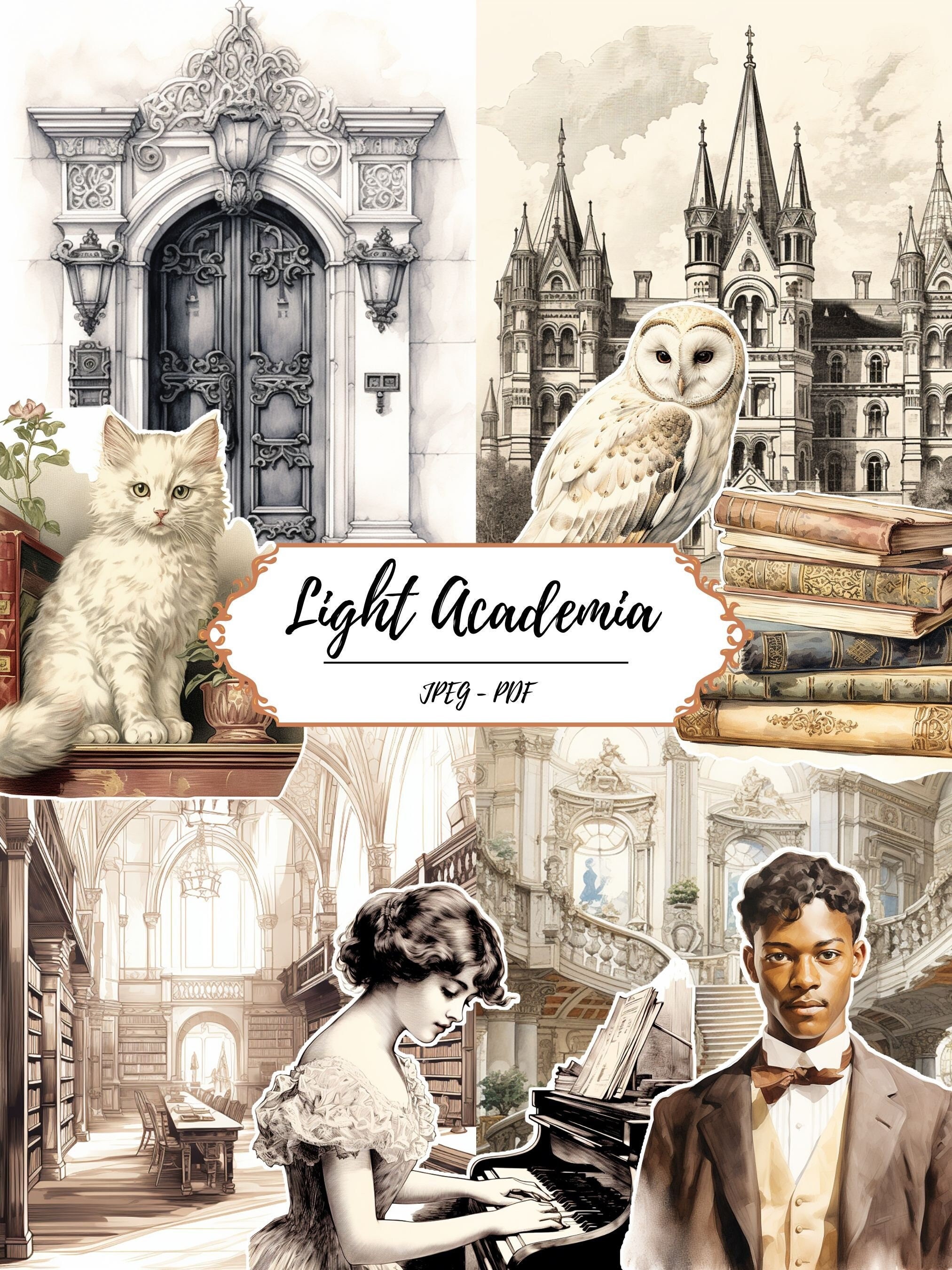 Light Academia Printable Pages // 60 Vintage Inspired Fussy Cut Images ...