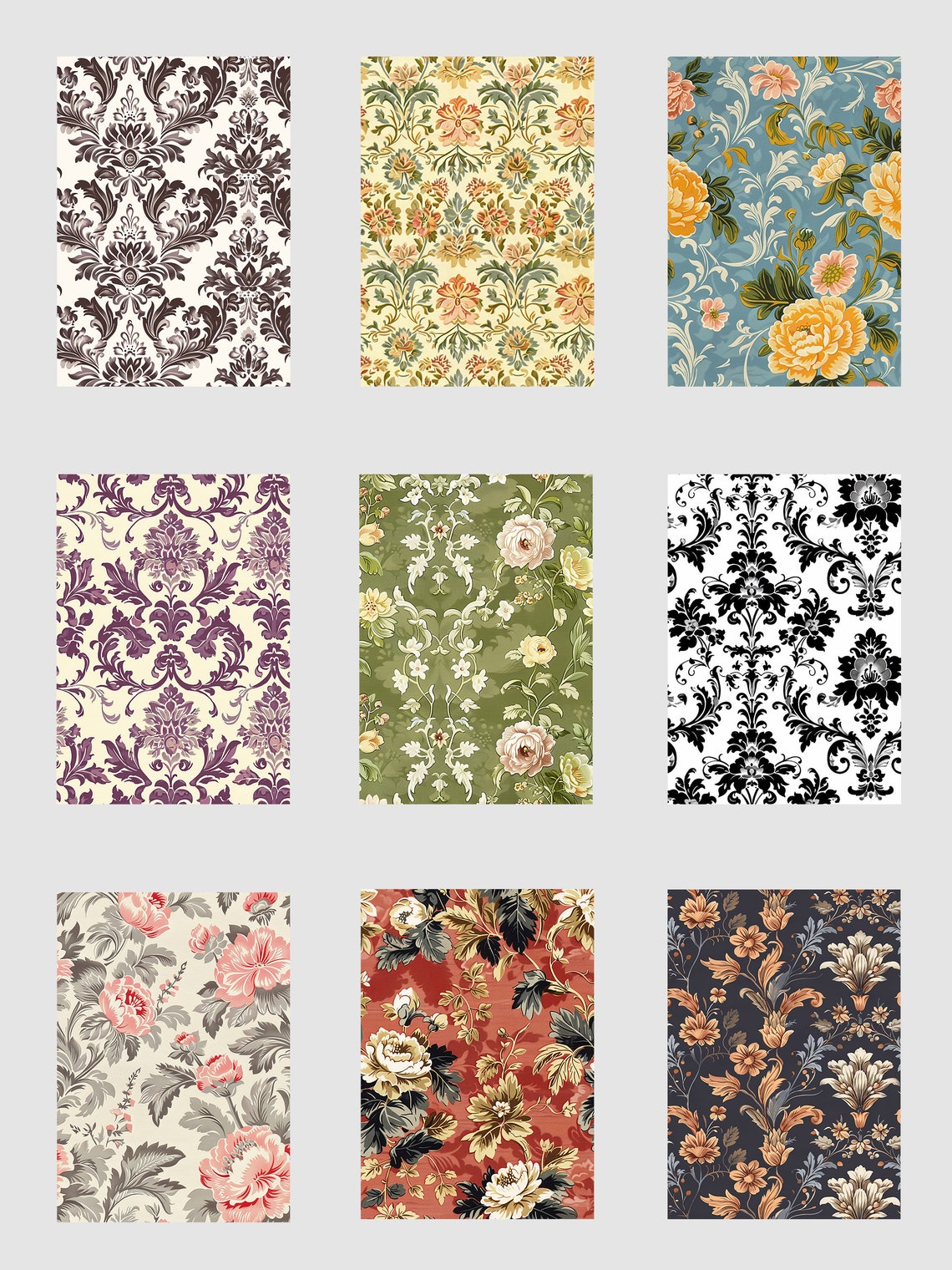 Regency Inspired Patterns // 25 Printable Pattern Pages // JPEG PDF ...