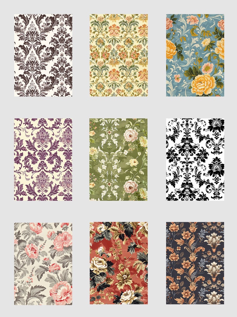 Regency Inspired Patterns // 25 Printable Pattern Pages // JPEG PDF ...