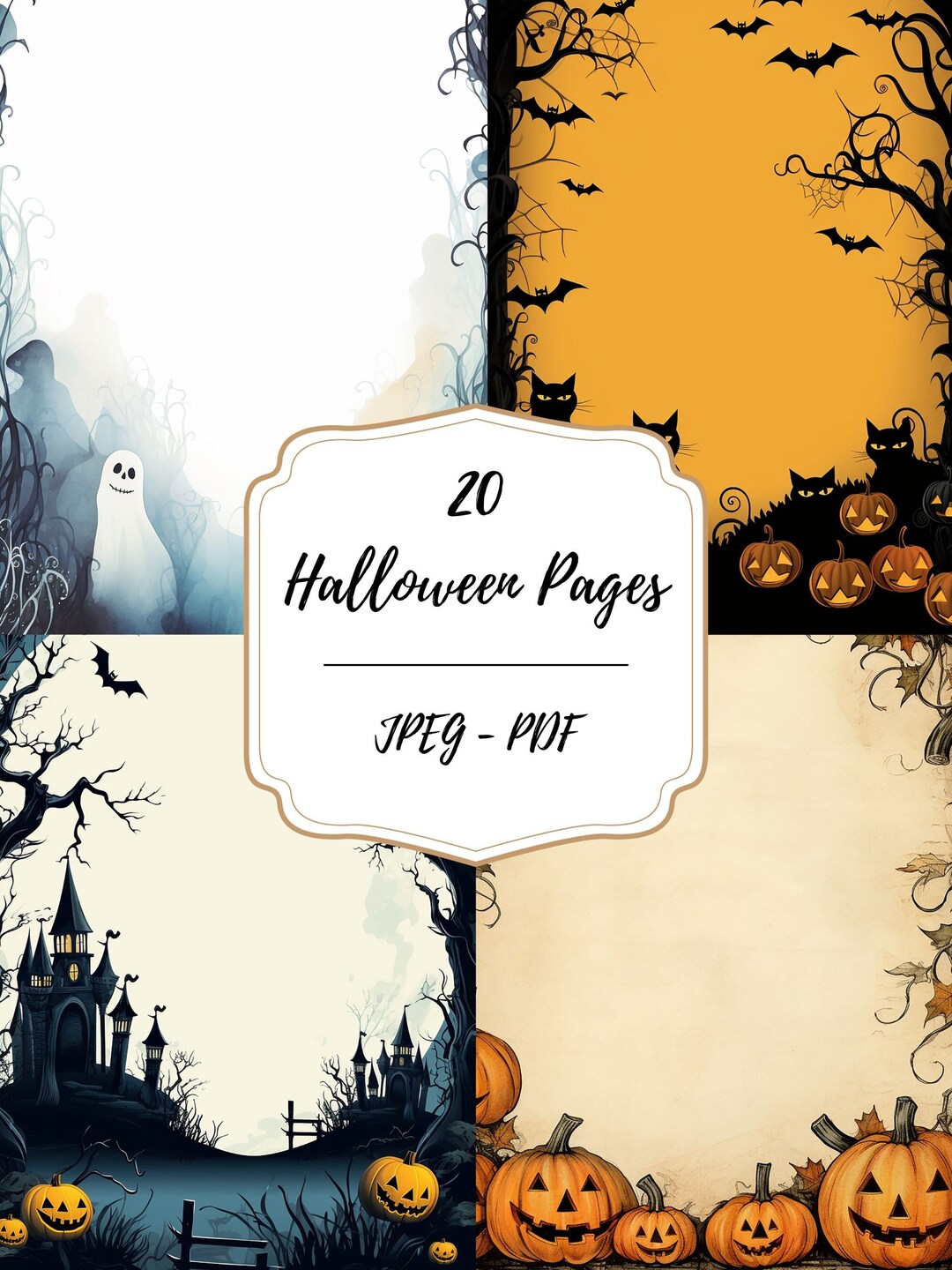 Halloween Printable Journal Pages // 20 Digital Ephemera - Etsy