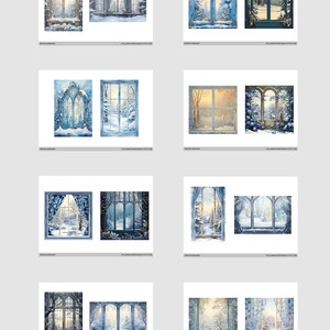 Winter Windows Printable Pages // 60 Vintage Inspired Fussy Cut Images ...