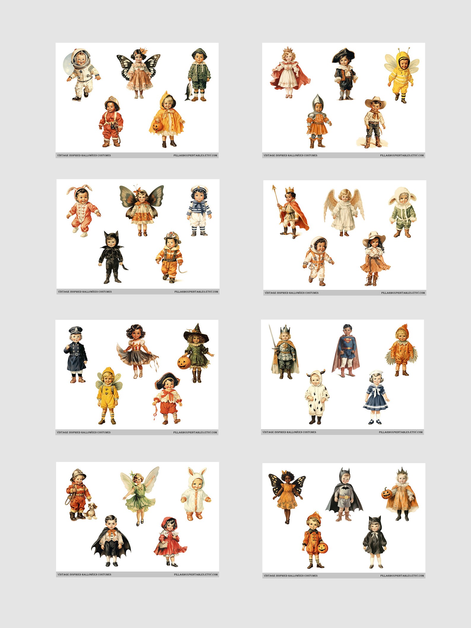 Vintage Inspired Halloween Costume Printables // 60 Fussy Cut Images ...