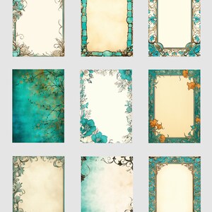 Turquoise Printable Journal Pages // 20 Journaling Papers // Digital ...