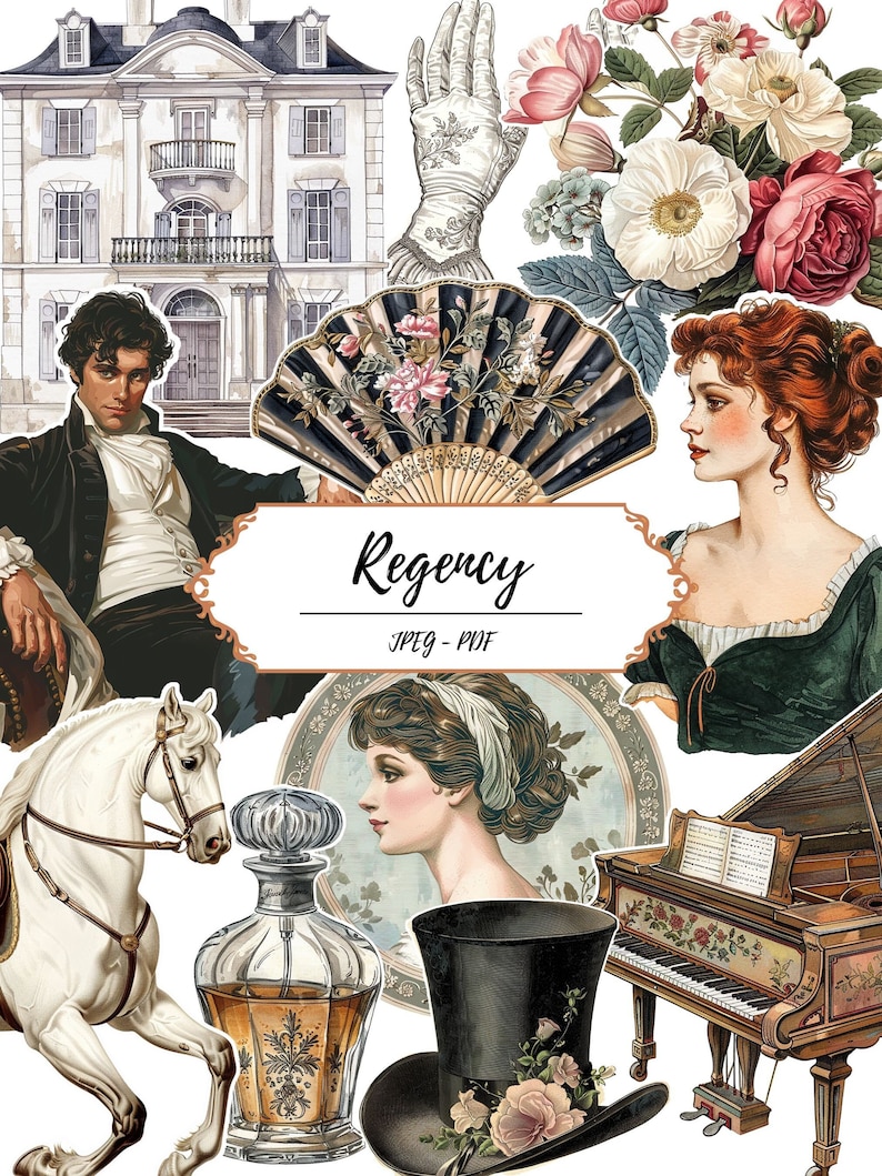 Regency Inspired Fussy Cut Printable Pages // 60 Vintage Inspired ...