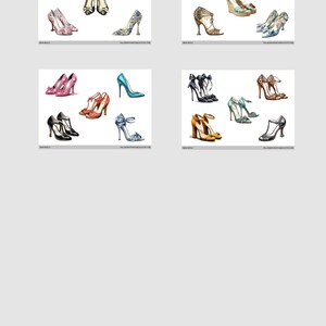 High Heel Shoes Printable Pages // 60 Fussy Cut Digital Images // JPEG ...