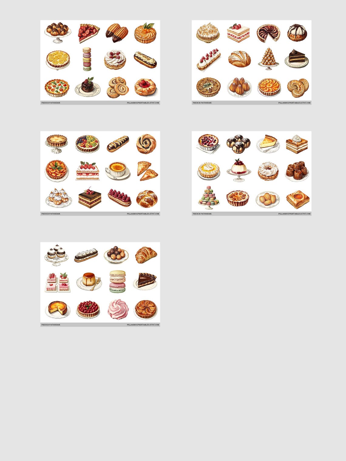 French Patisserie Printable Pages // 60 Vintage Inspired Fussy Cut ...