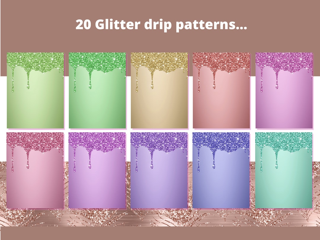 Dripping Glitter Digital Paper, Glitter Backgrounds, Glitter Frosting ...