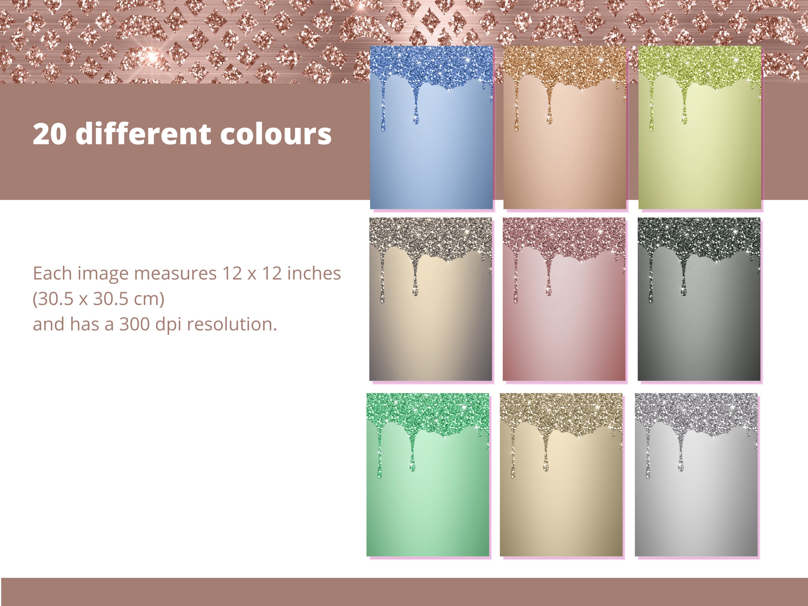 Dripping Glitter Digital Paper, Glitter Backgrounds, Glitter Frosting ...