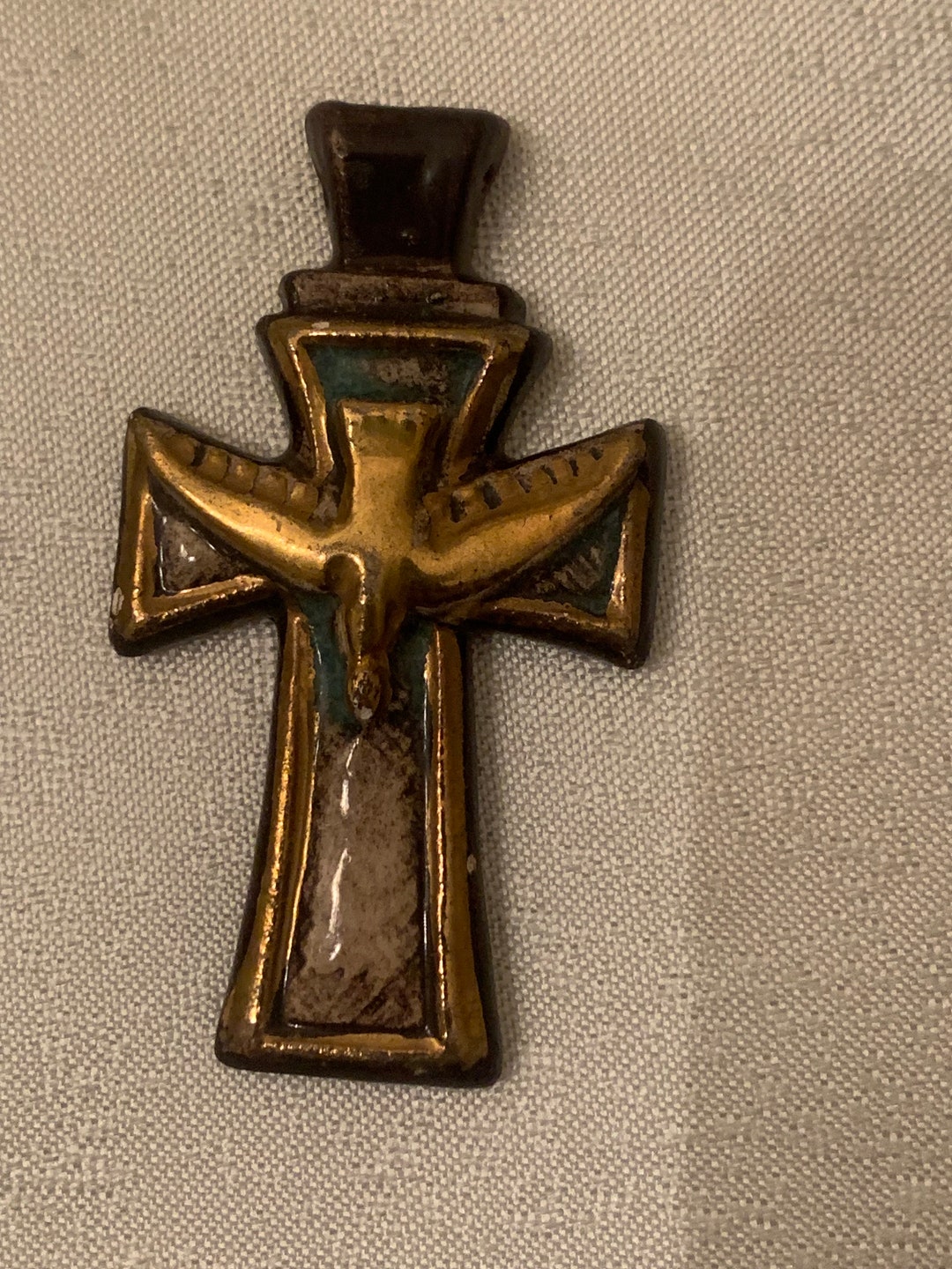 Collection: Magnificent Earthenware Cross Pendant Ceramic HB Quimper ...