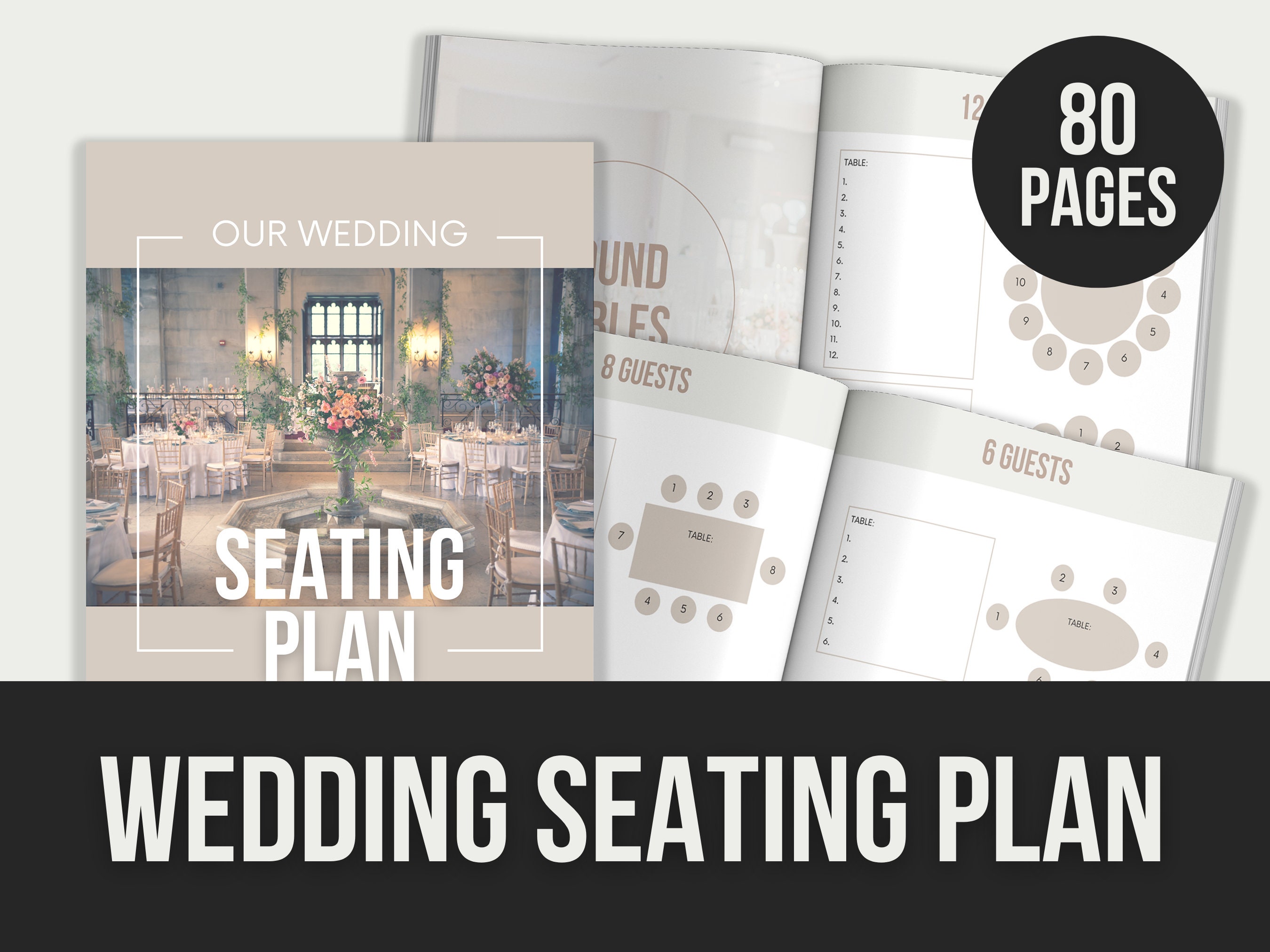 Editable Wedding Seating Chart Planner, Printable Seating Plan, Seating ...