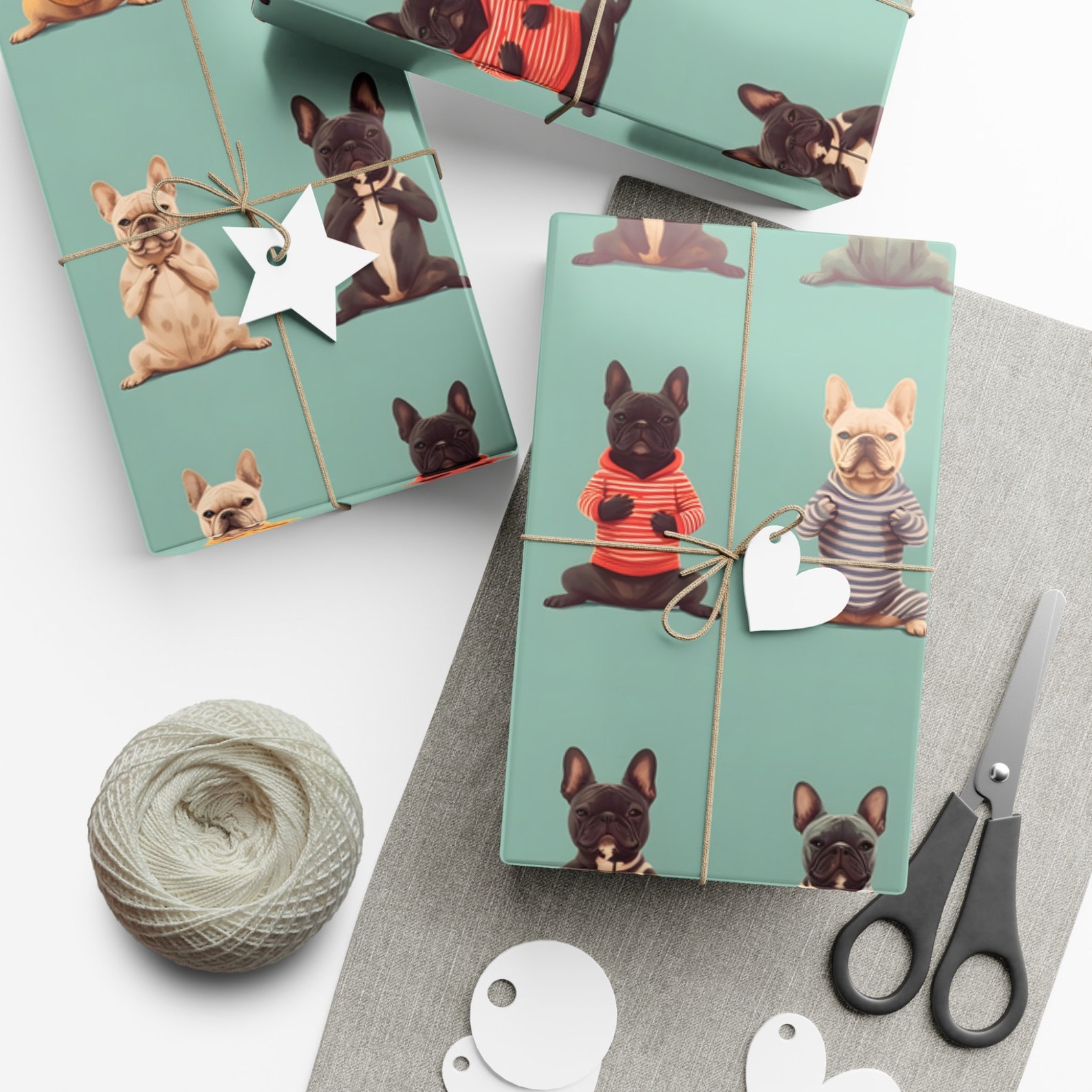 Cute Teal French Bulldog Wrapping Paper for Birthdays and Gifts - Etsy