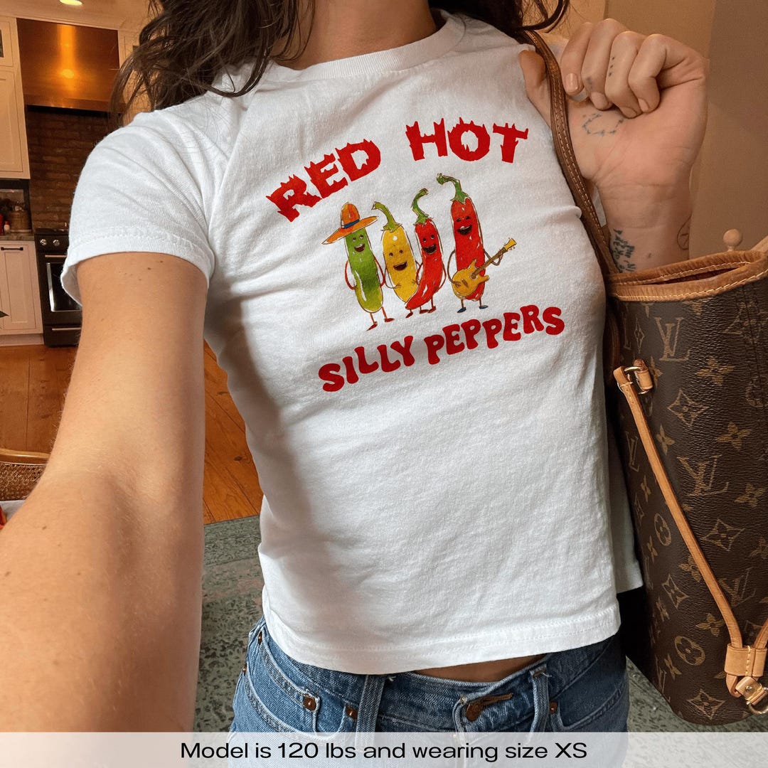 Red Hot Silly Pepper Y2k Baby Tee Y2k Shirt Funny Baby Tee Trendy Baby Tee Coquette Humorous ...