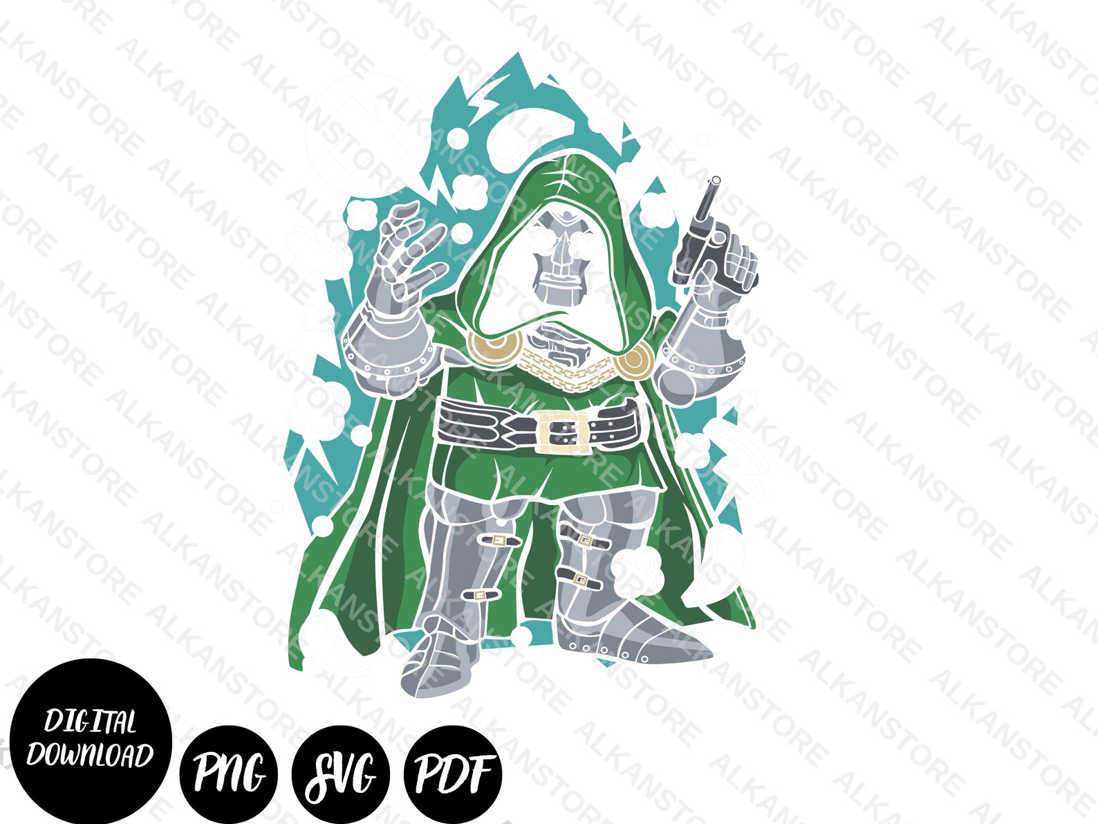 Dr. Doom PNG SVG PDF Dr. Doom Dijital Download Character - Etsy