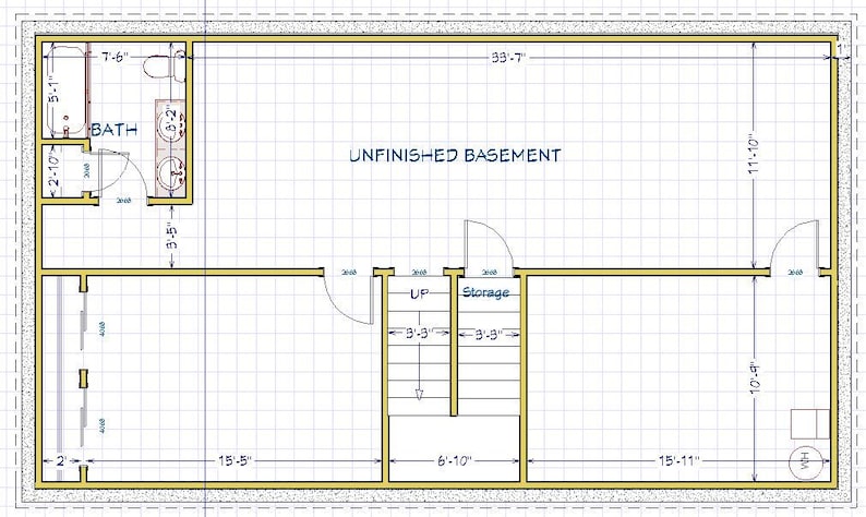 House Plan - PDF, 2 Stories, 3 BR, 3BATH, Basement, 1,090 SF on Main ...
