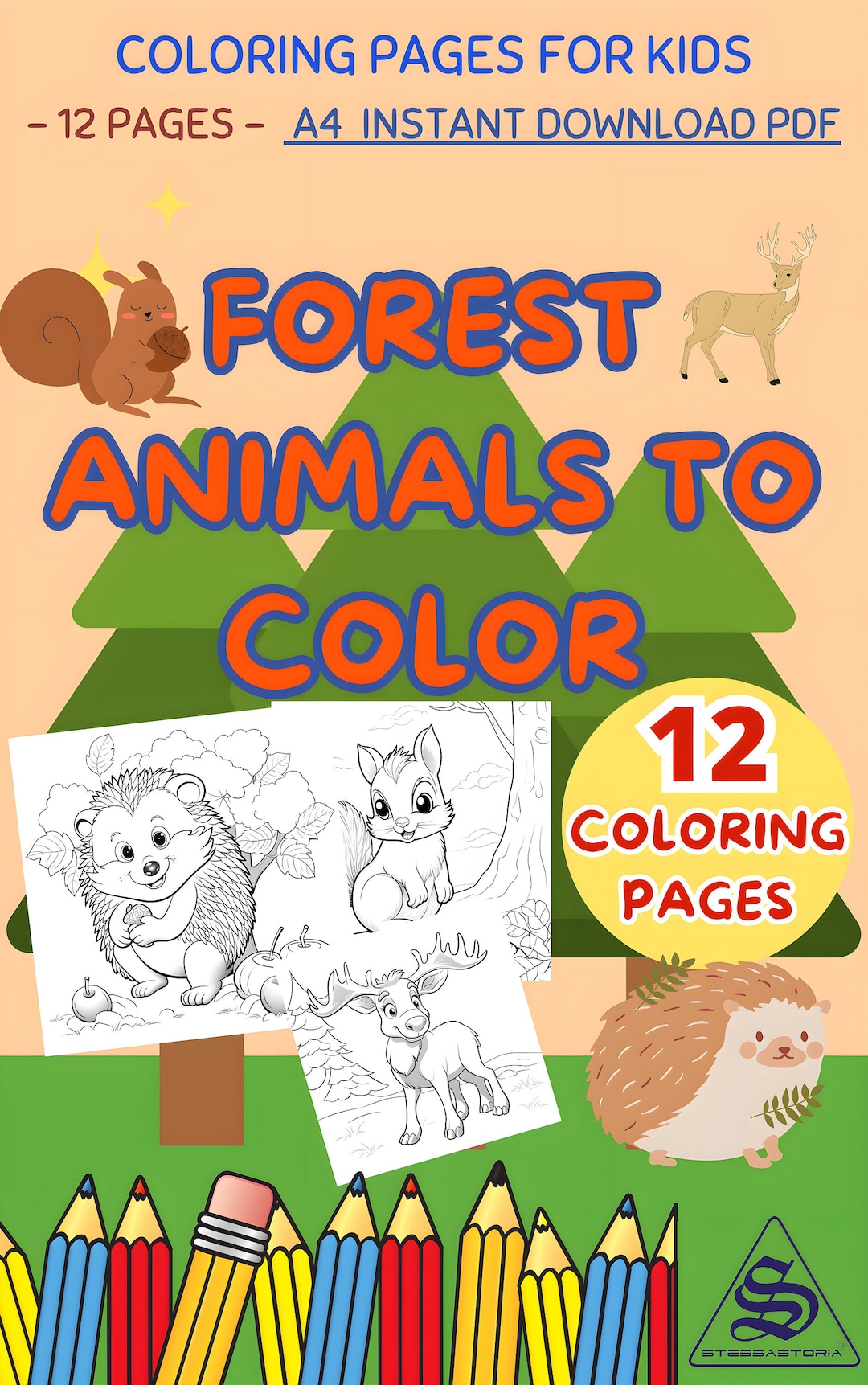 12 Forest Animals Coloring Pages, Woodland Animals Coloring Pages ...