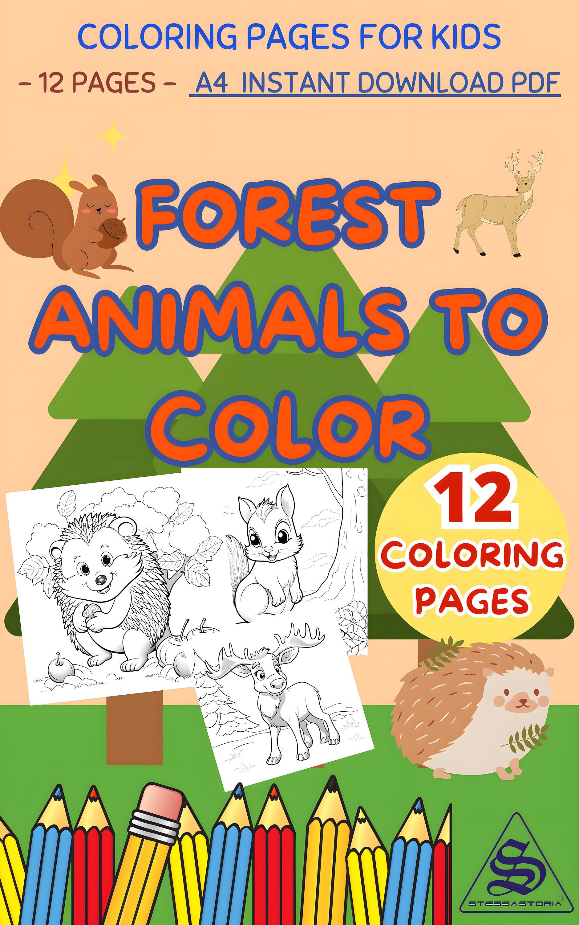 12 Forest Animals Coloring Pages, Woodland Animals Coloring Pages ...