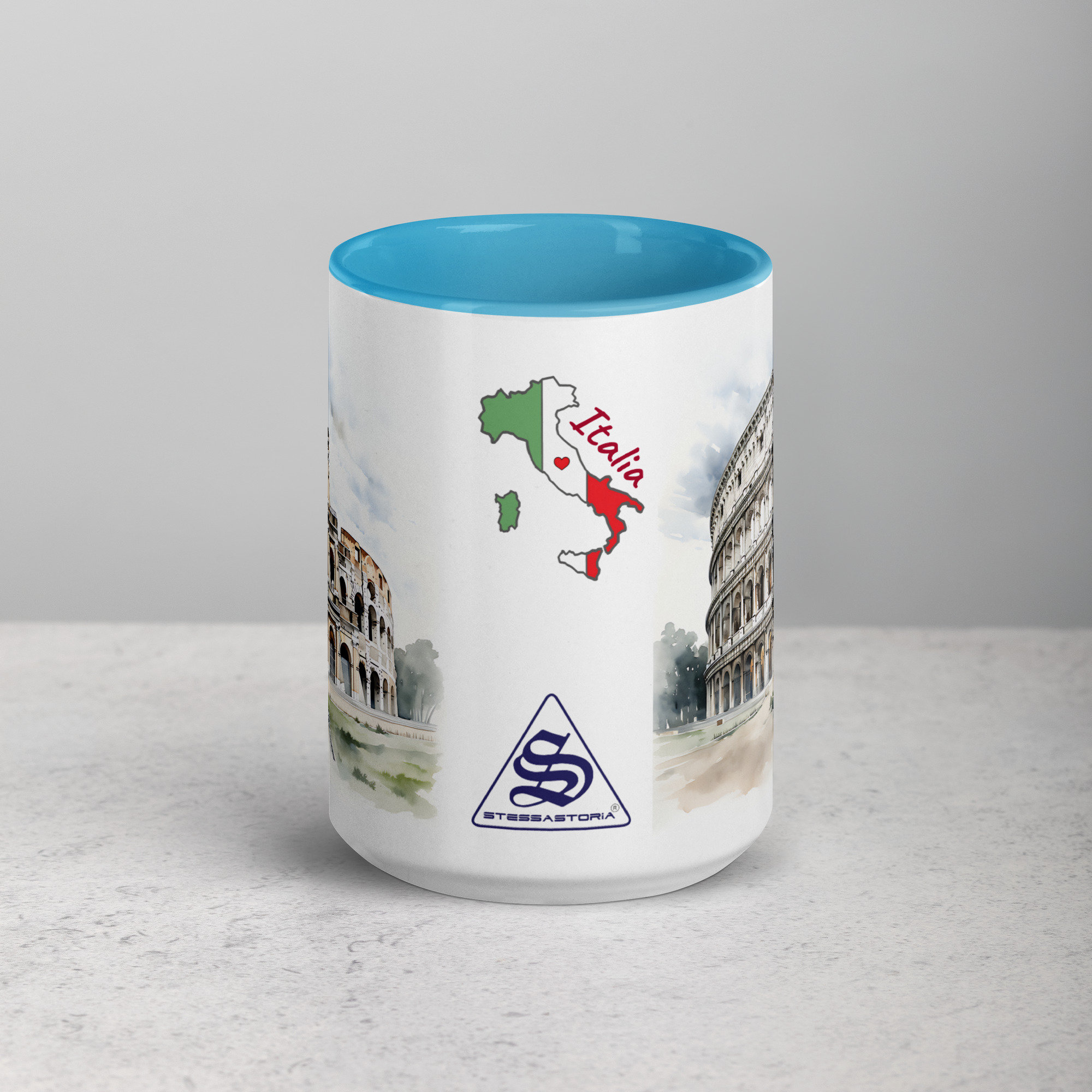 Mug Italian Lifestyle, Mug Colosseo, Italian, Travel, Stamp, Roma ...