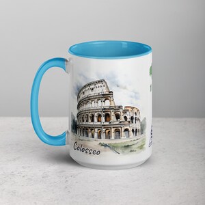Mug Italian Lifestyle, Mug Colosseo, Italian, Travel, Stamp, Roma ...