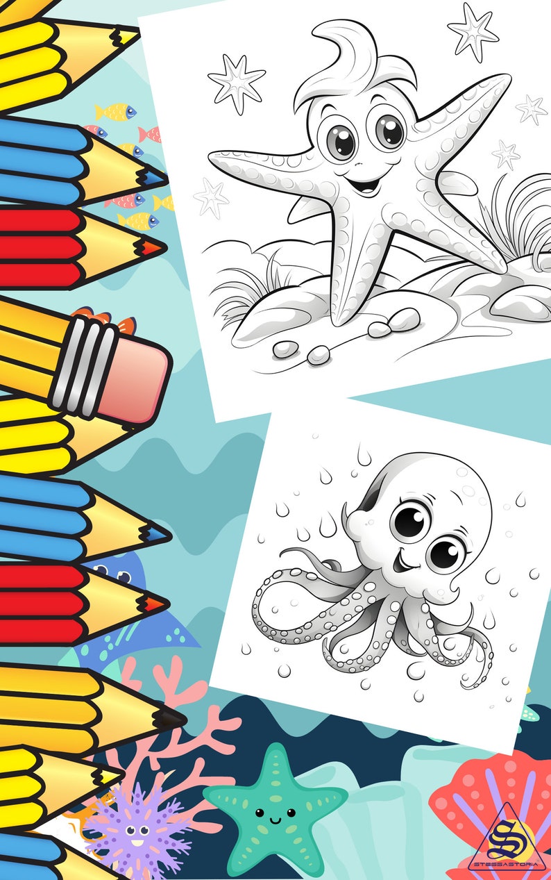 11 Printable Sea Coloring Pages Sea Animals Coloring Book - Etsy