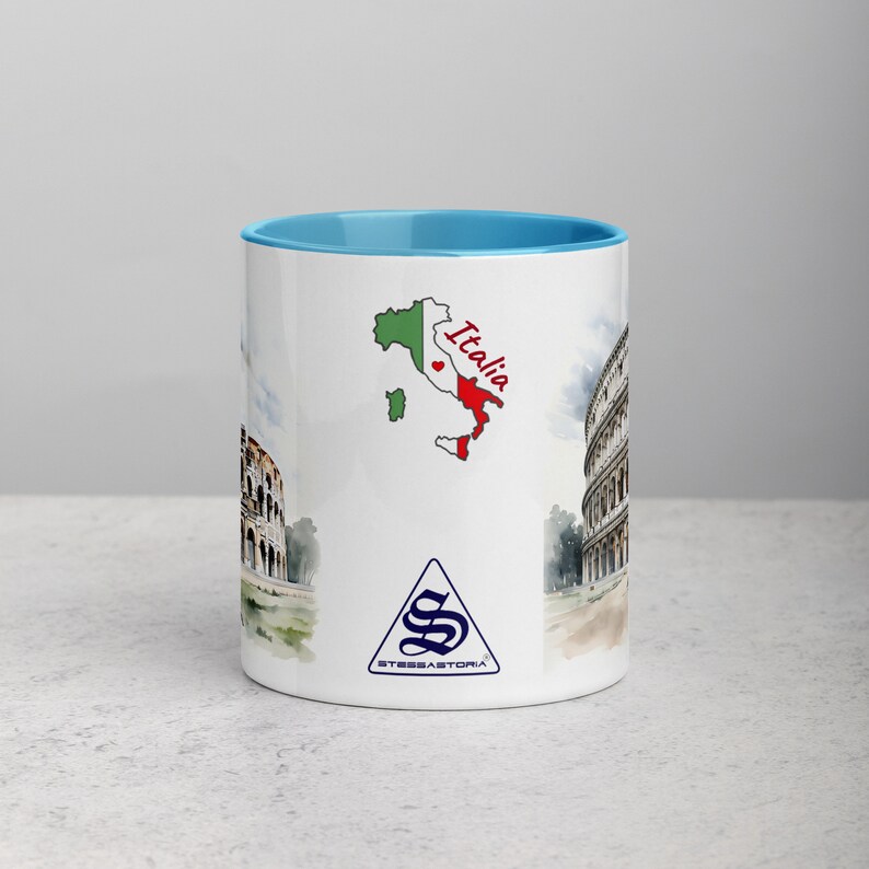 Mug Italian Lifestyle, Mug Colosseo, Italian, Travel, Stamp, Roma ...