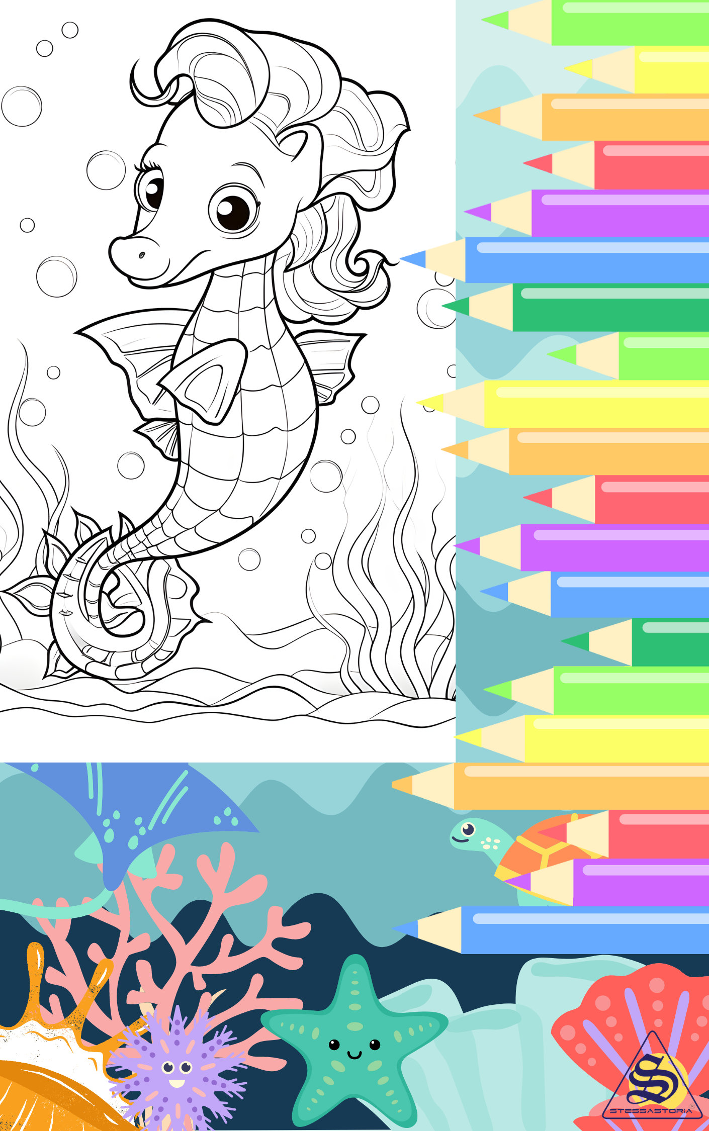 11 Printable Sea Coloring Pages, Sea Animals Coloring Book, Ocean ...