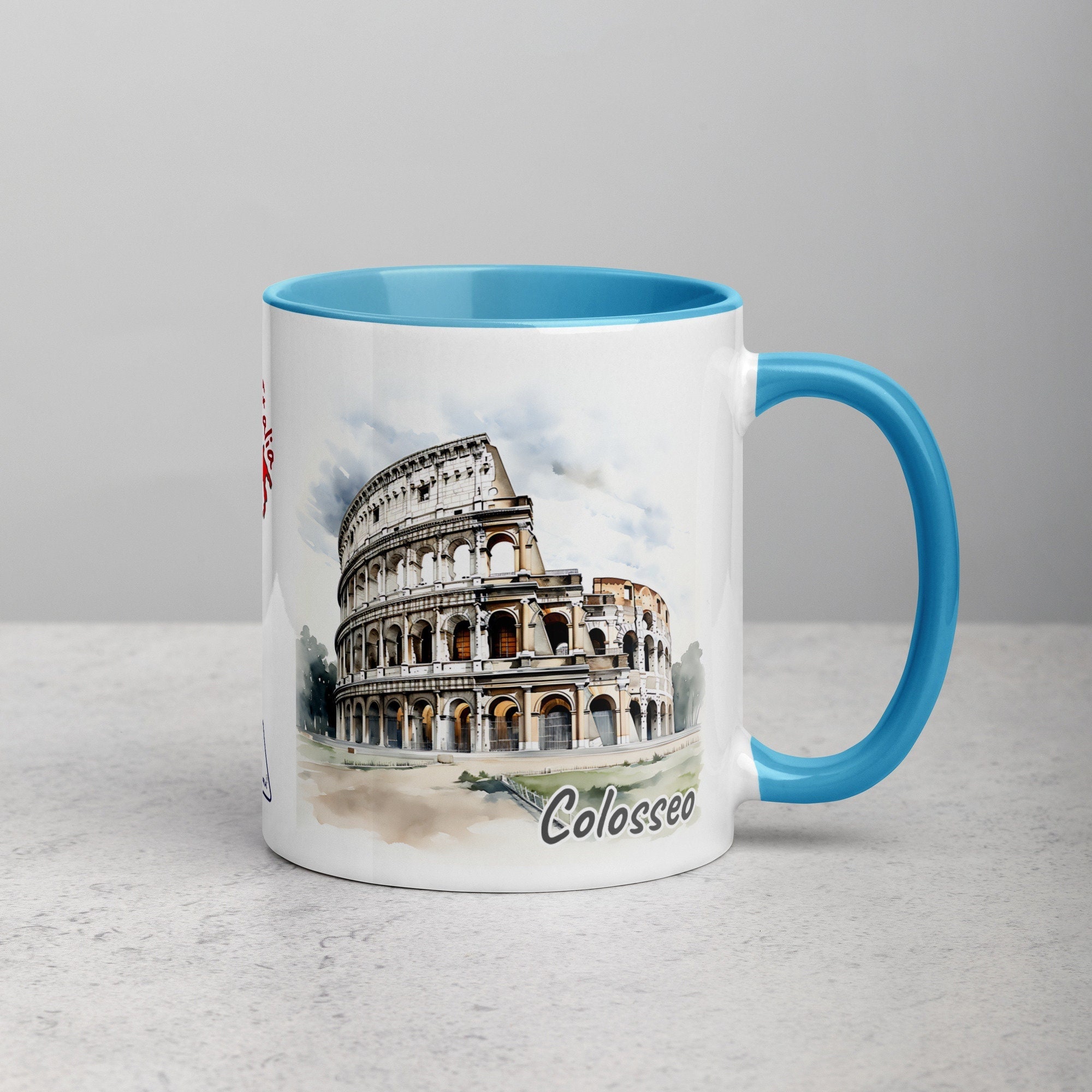 Mug Italian Lifestyle, Mug Colosseo, Italian, Travel, Stamp, Roma ...