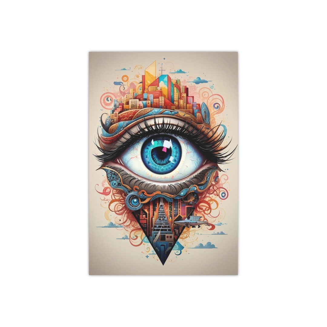 Eye Art Print, Evil Eye at Work, Evil Eye Art Decor, Evil Eye Wall ...