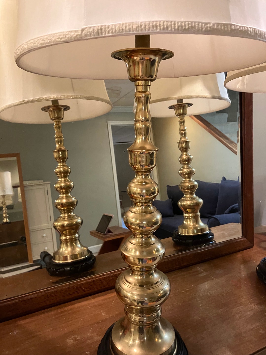 Pair Mid-century Modern Stiffel Replica Brass Table Lamps - Etsy