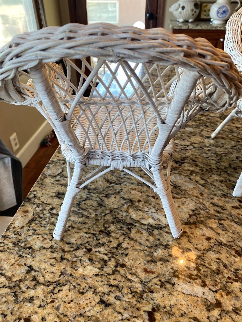 White Wicker Doll Chairs That Can Be Used for Plants - Etsy