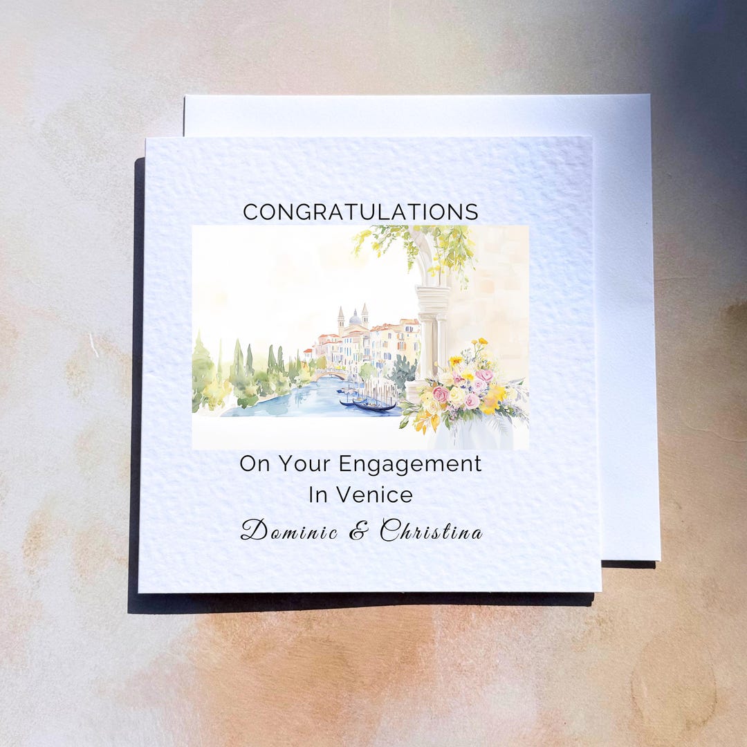 Personalised Venice Engagement Card - Etsy