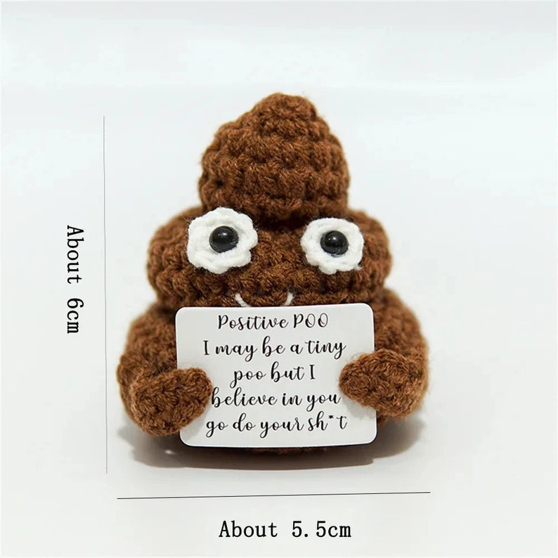 Positive Poo Doll Unique Funny Crochet Poo Handmade Knitted Pooh Cute ...