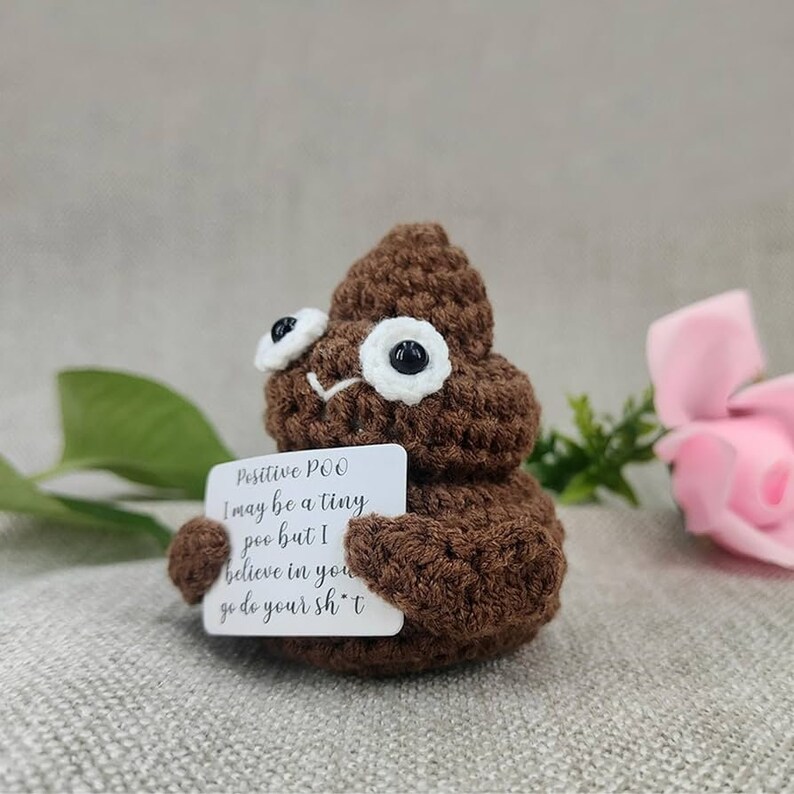 Positive Poo Doll Unique Funny Crochet Poo Handmade Knitted Pooh Cute ...