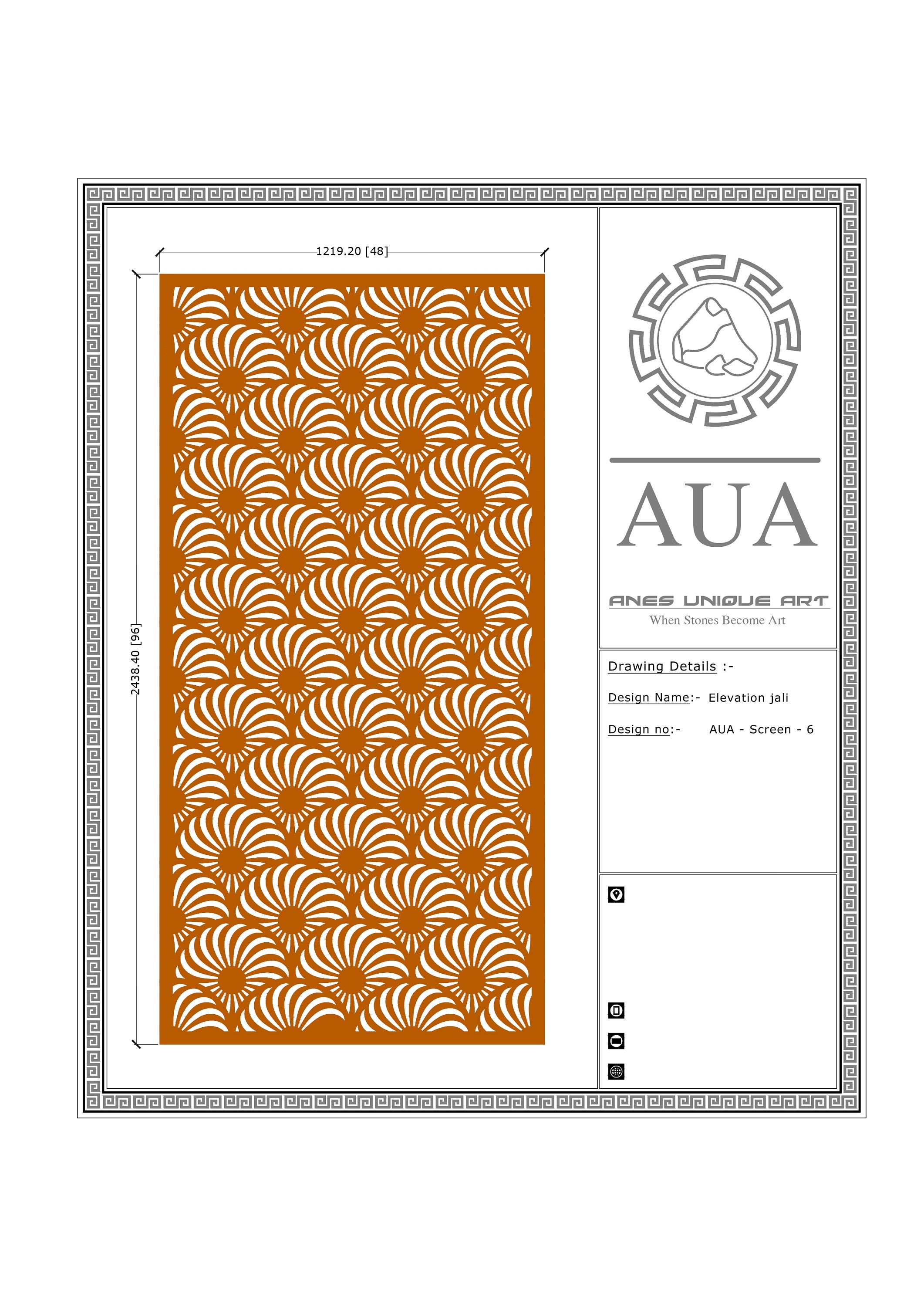 AUA - Screen - 6, Elevation Jali, Screen, Partitions Jali, Stencil ...
