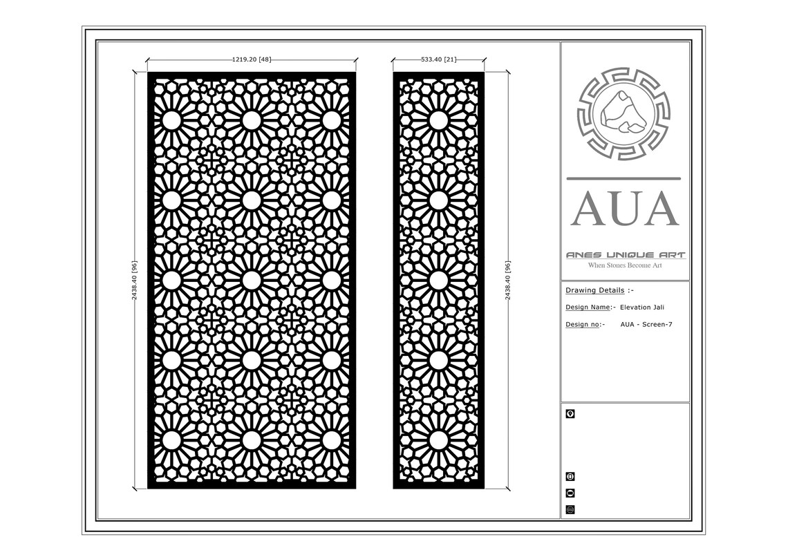 Elevation Jali Screen - Geometric CNC Partition (DXF, PDF) - Etsy
