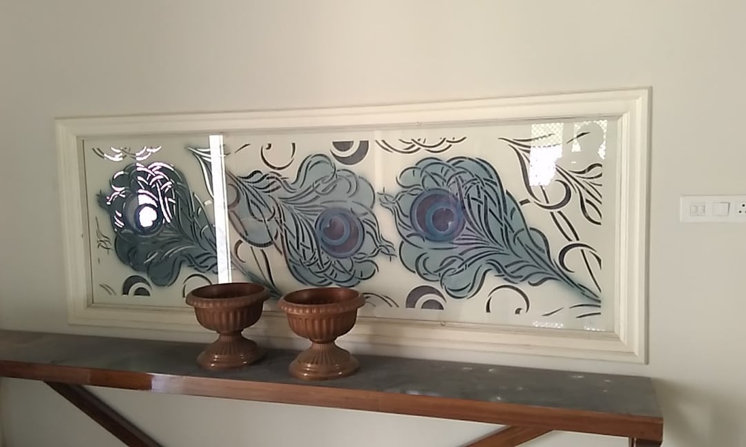 Peacock Feather Elevation Jali Screen - Laser Cut CNC Files (DXF, PDF ...