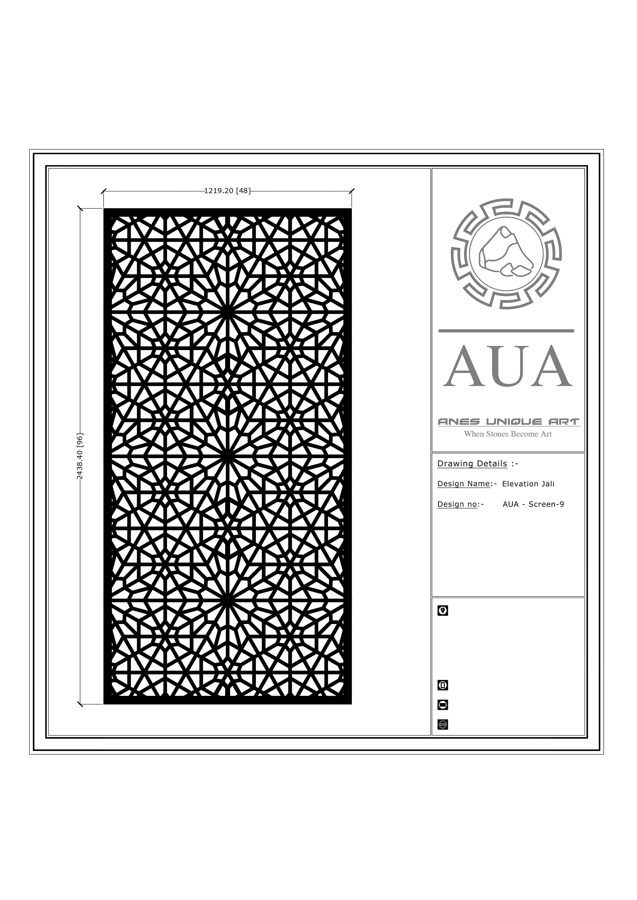 AUA - Screen - 9, Elevation Jali, Screen, Partitions Jali, Stencil ...