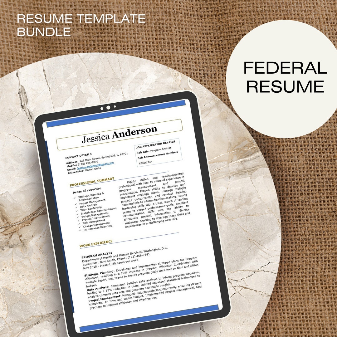 Federal Resume Template - Land Your Dream Federal Job With Our ...