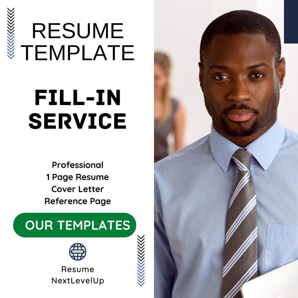 Resume Writer Professional Fill-in Service Resume Template 1 Page CV ...