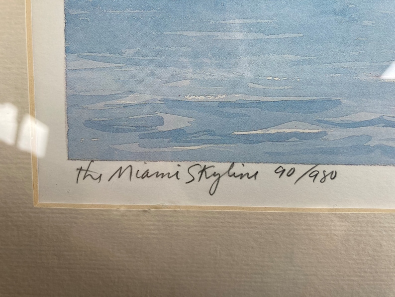 Signed Lithograph “the Miami Skyline” by Robert E. Kennedy, 90/980 ...
