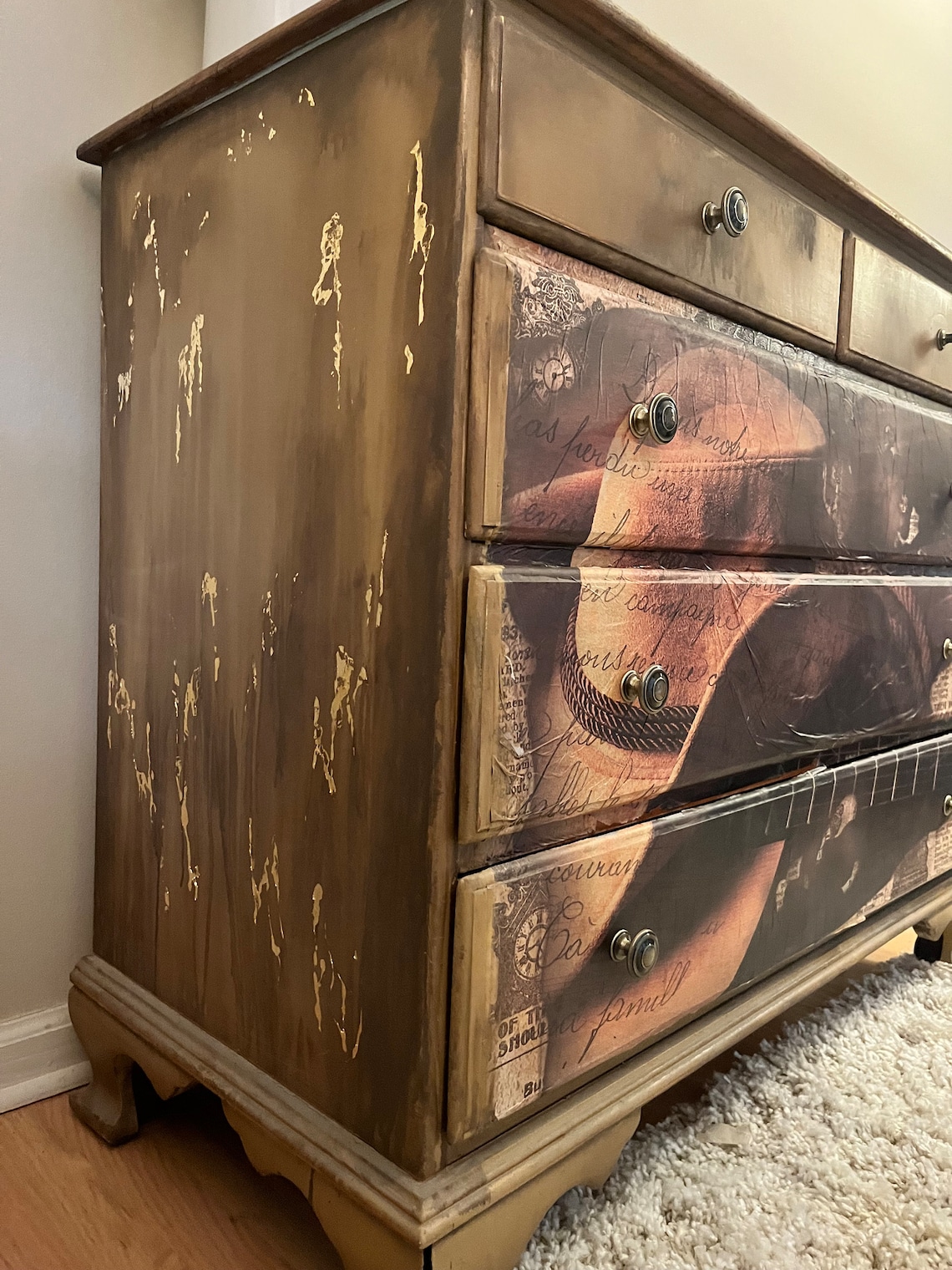 Vintage 5 Drawer Country Dresser - Etsy