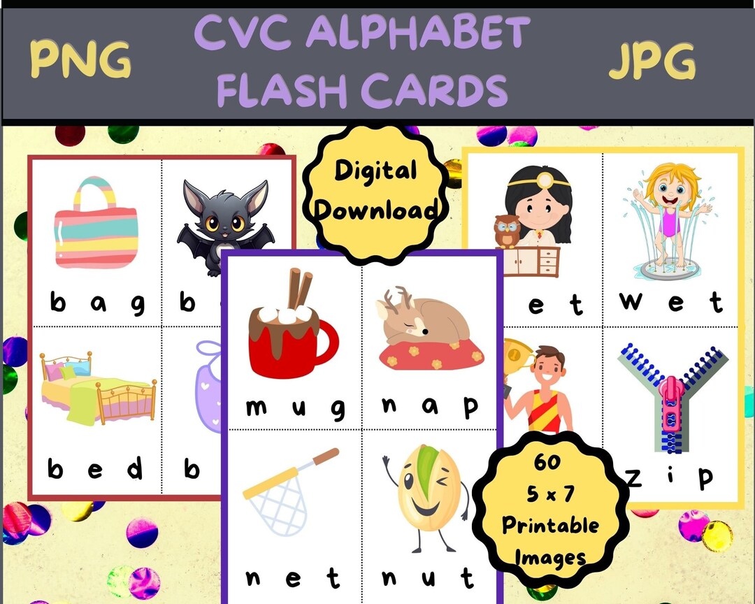 Flash Cards for Kids Printable Flash Cards Cvc Flash Cards Cvc Words ...