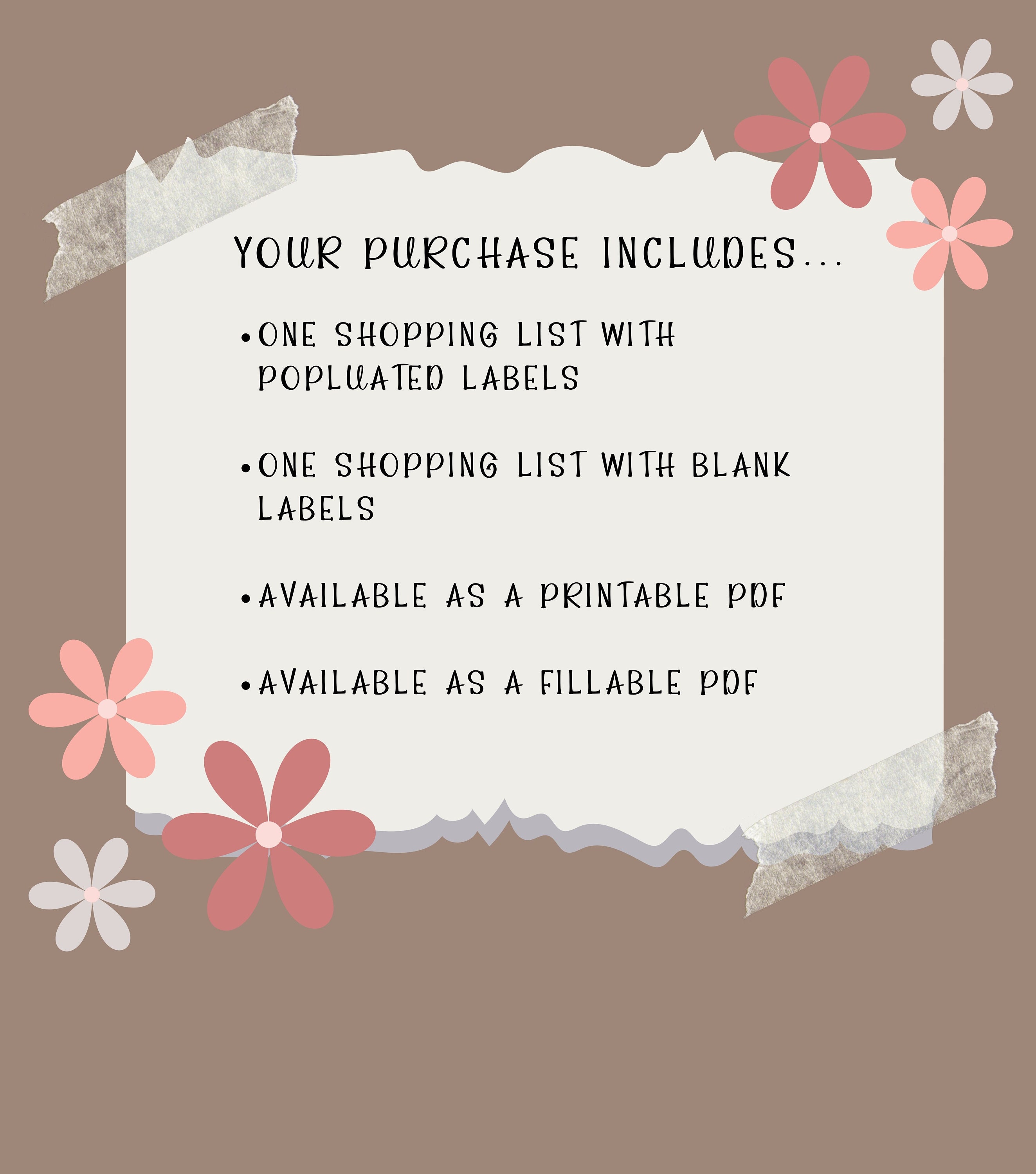 Grocery List Minimalist Printable Grocery List Shopping Checklist ...