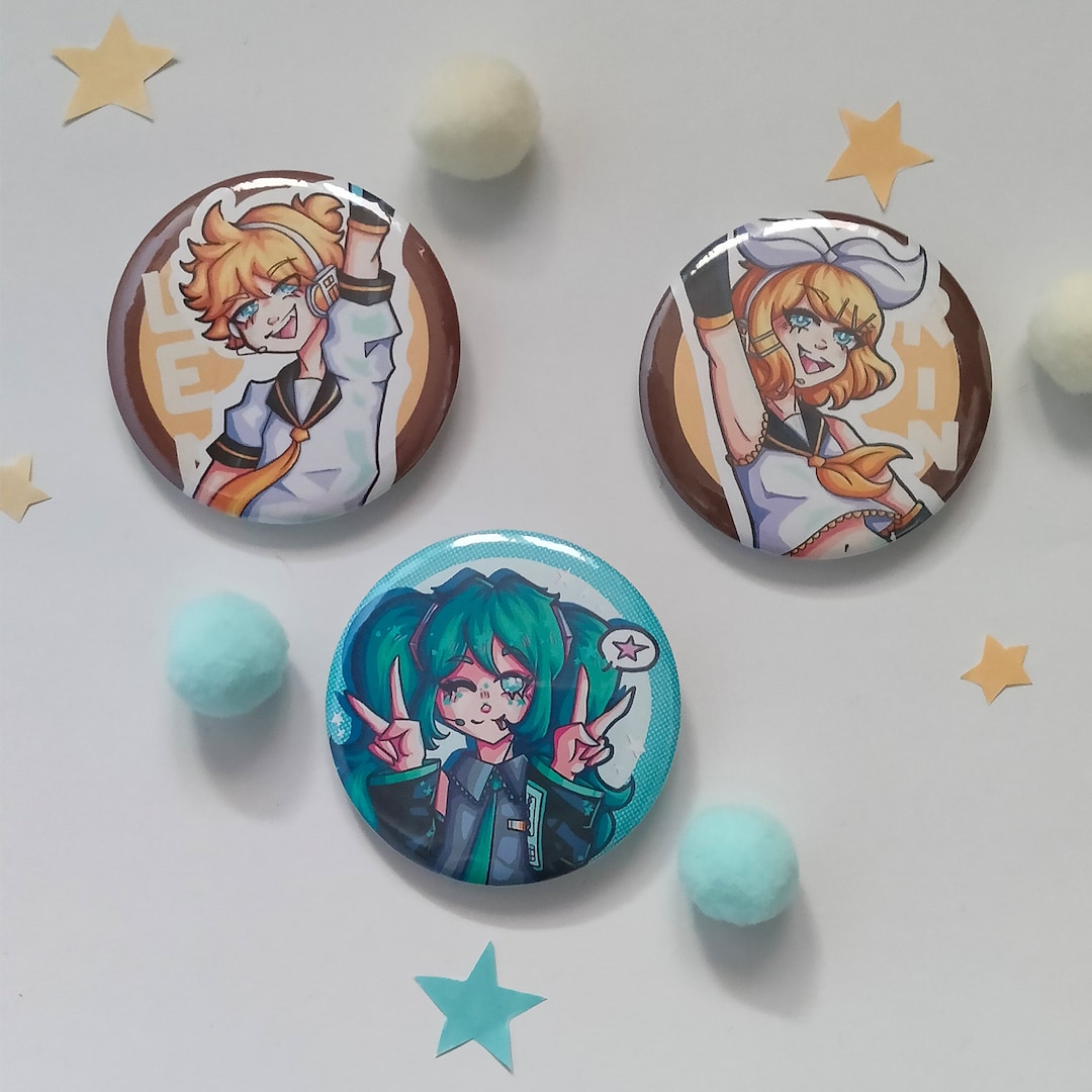 Vocaloid Pins - Hatsune Miku, Kagamine Len, Kagamine Rin - Etsy