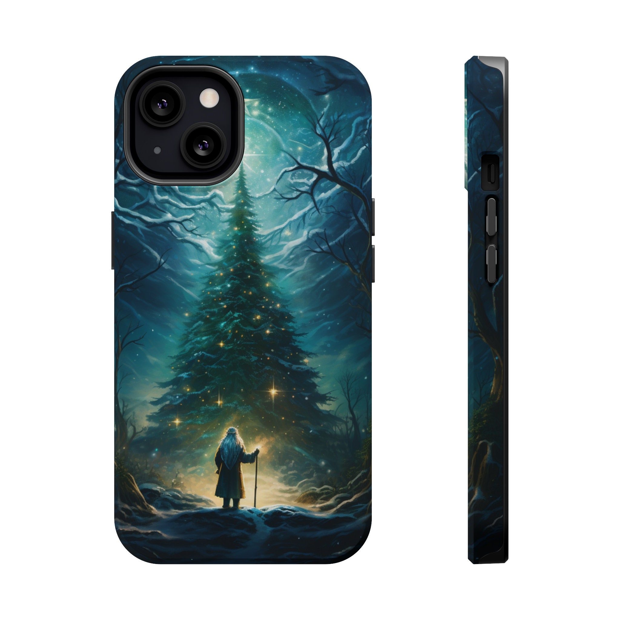 Christmas Tree Phone Case Santa in Winter Forest Phone Case - Etsy
