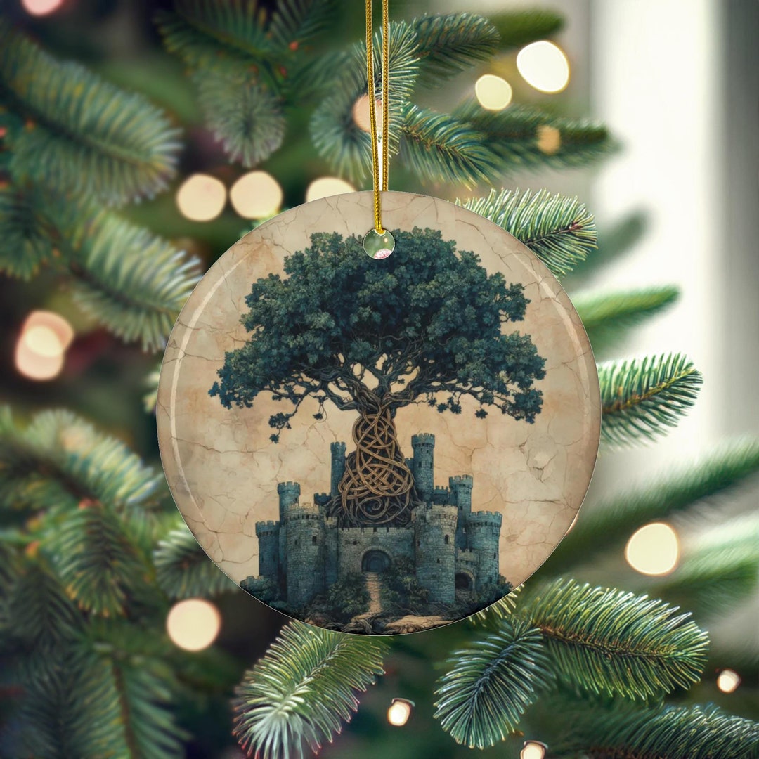Castlecore Celtic Castle Tree of Life Ceramic Ornament, Norse Celtic ...