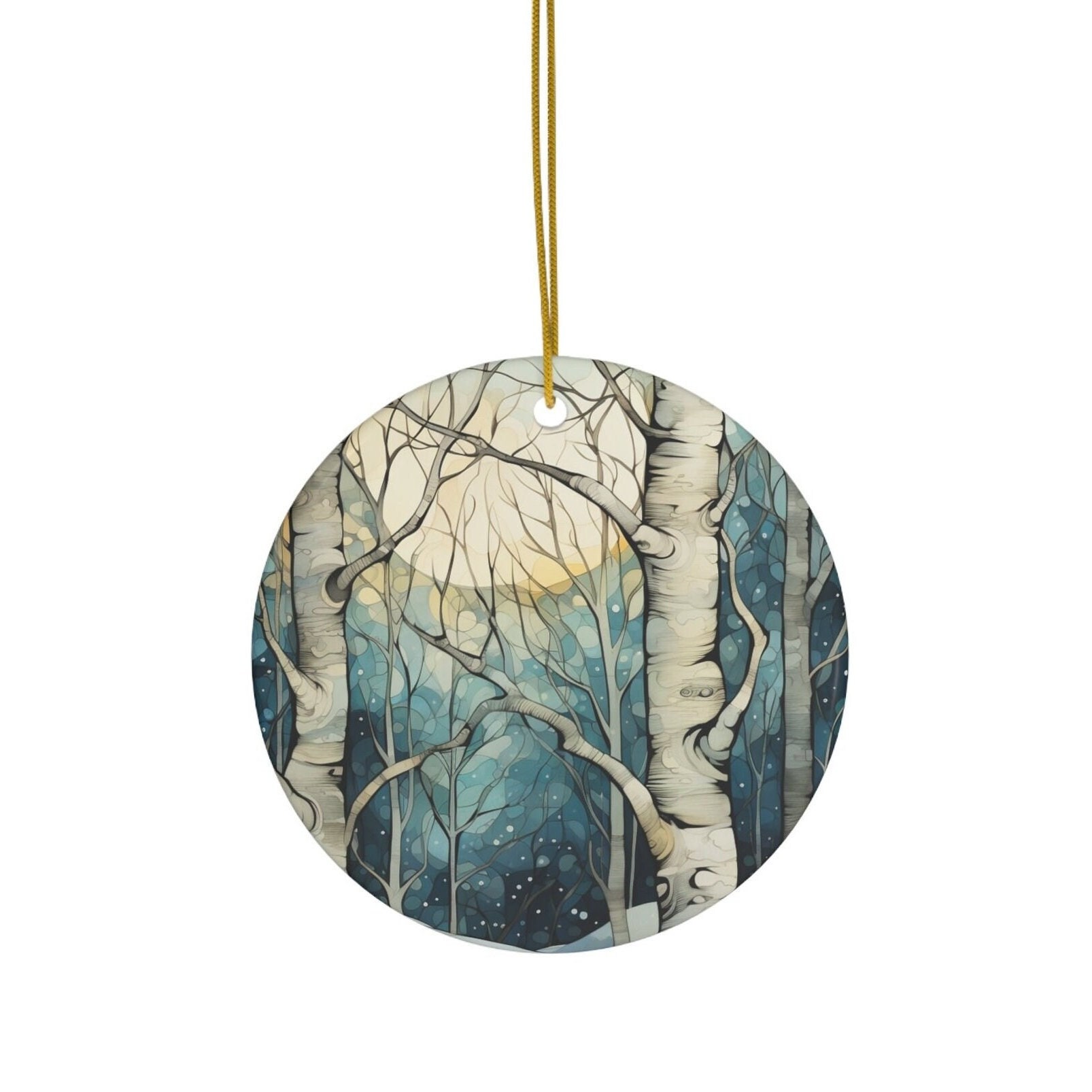 Birch Tree Ornament | Woodland Fairy Moon Christmas Ornament | Gift for ...