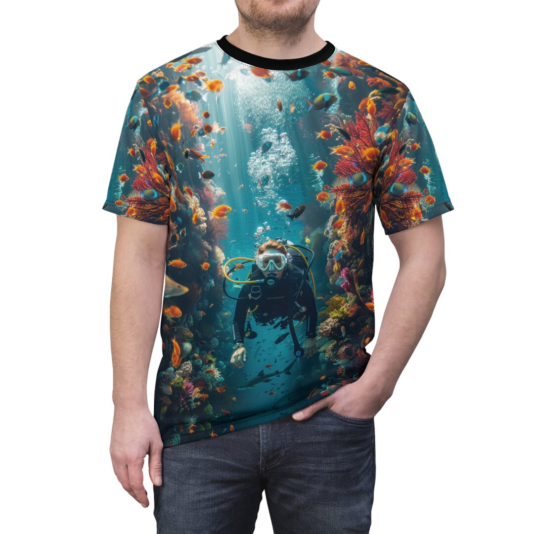 Scuba Diver Shark All-over Shirt | Gift for Scuba Divers | Scuba Diving ...