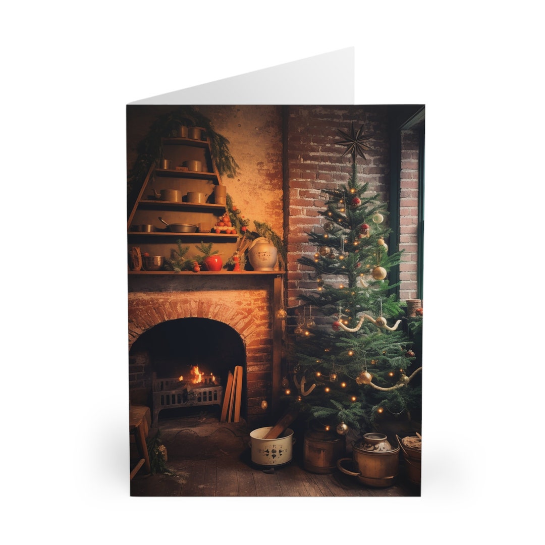 Primitive Christmas Tree Greeting Cards (5 Pack) | Primitive Kitchen ...